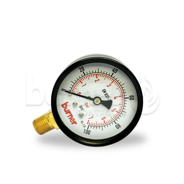 Manómetro 100 PSI latón – Burney Energy